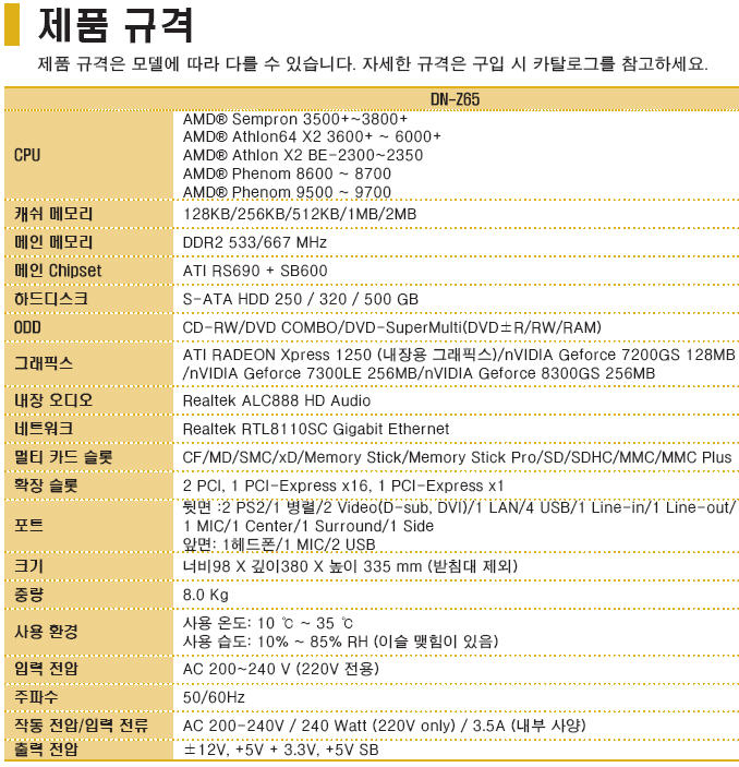 이 컴에 (삼성 정품 dn-z65) amd 쿠마 7750 cpu장착 가능한가요? : 다나와 DPG는 내맘을 디피지